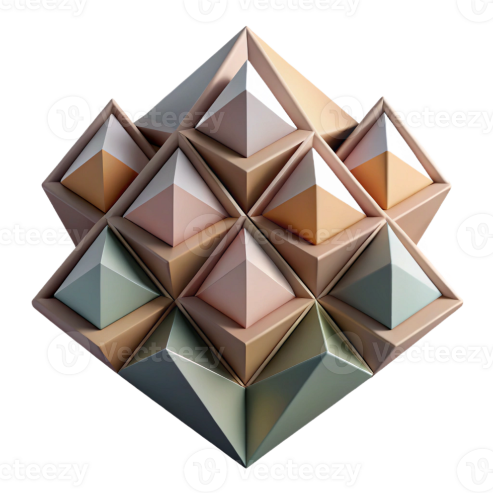 Abstract Isometric Pyramid Structure Background 55328603 Png