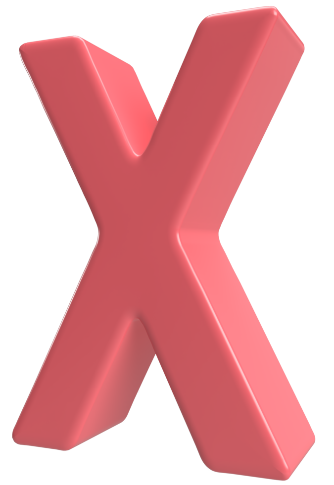 3D letter X 55331294 PNG