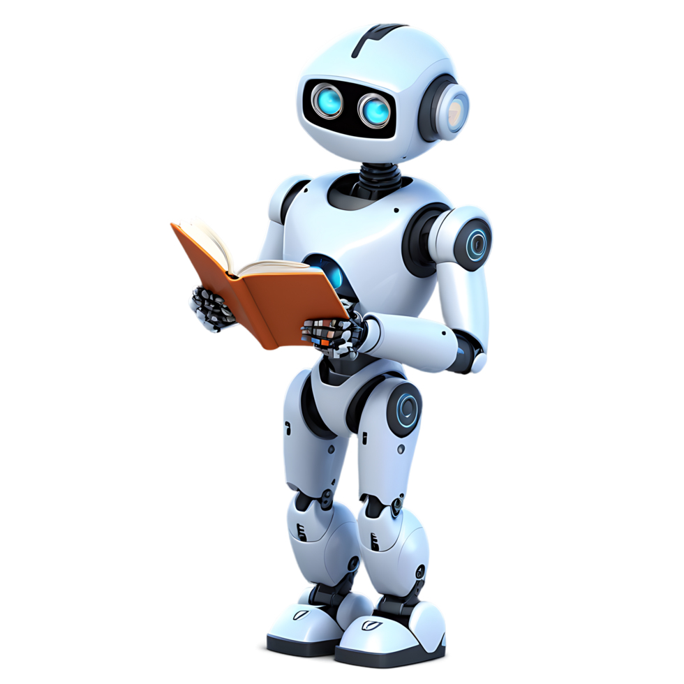 Robot Reading A Book Machine Learning Concept Drawing 55331475 Png