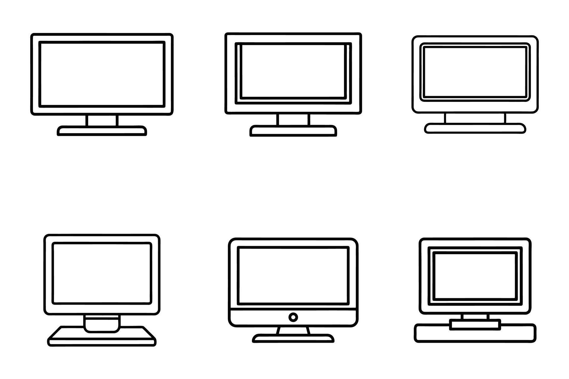 Outline icons of various computer monitors. 55332578 Vector Art at Vecteezy