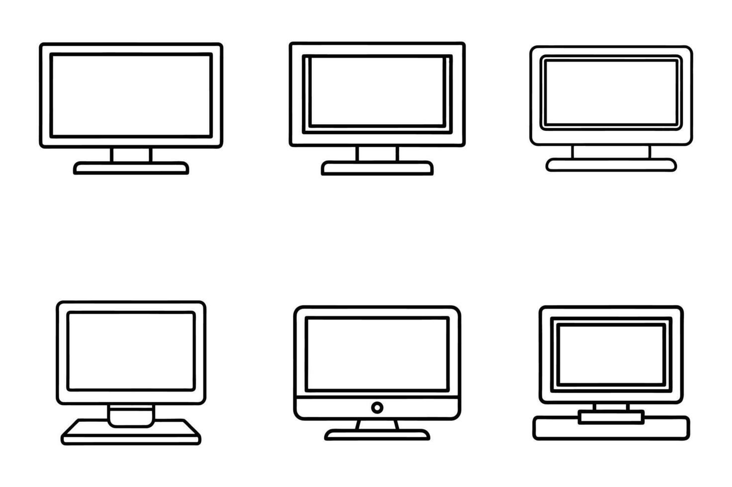 Outline icons of various computer monitors. 55332578 Vector Art at Vecteezy