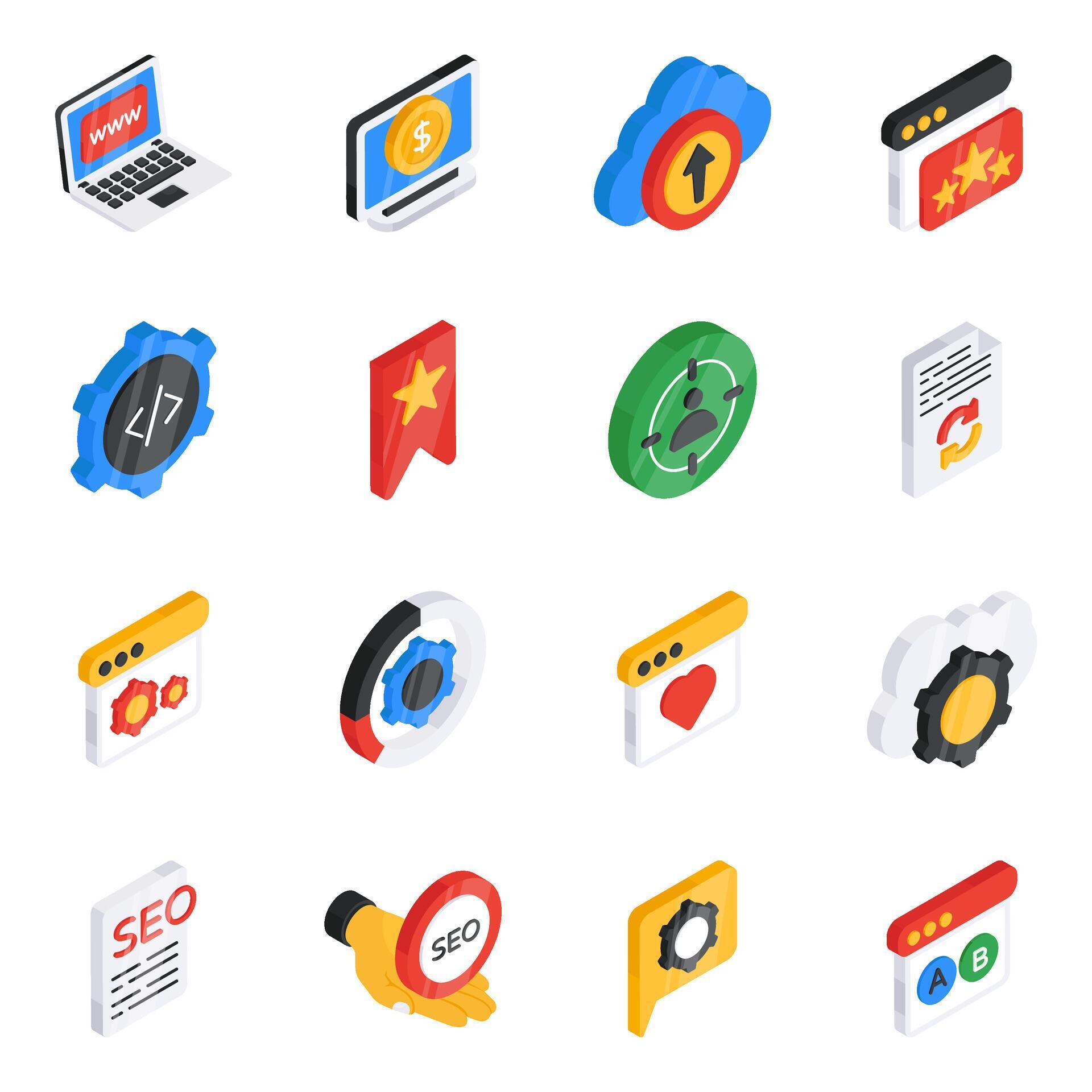 Set of Programming Isometric Icons 55337513 Vector Art at Vecteezy