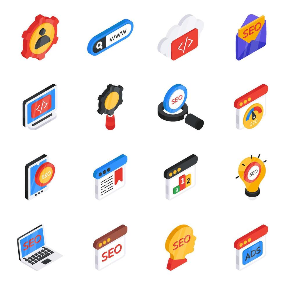 Set Of Coding Isometric Icons 55337531 Vector Art At Vecteezy 1054