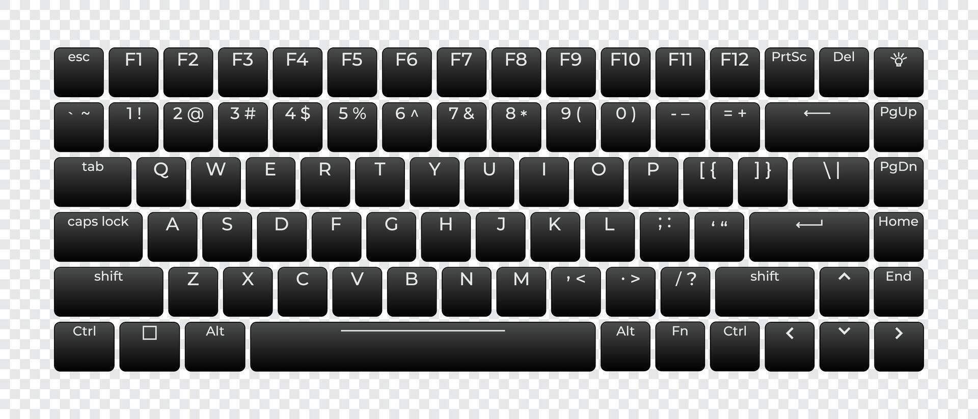 Computer Keyboard Button Layout Template With Letters For Graphic Use
