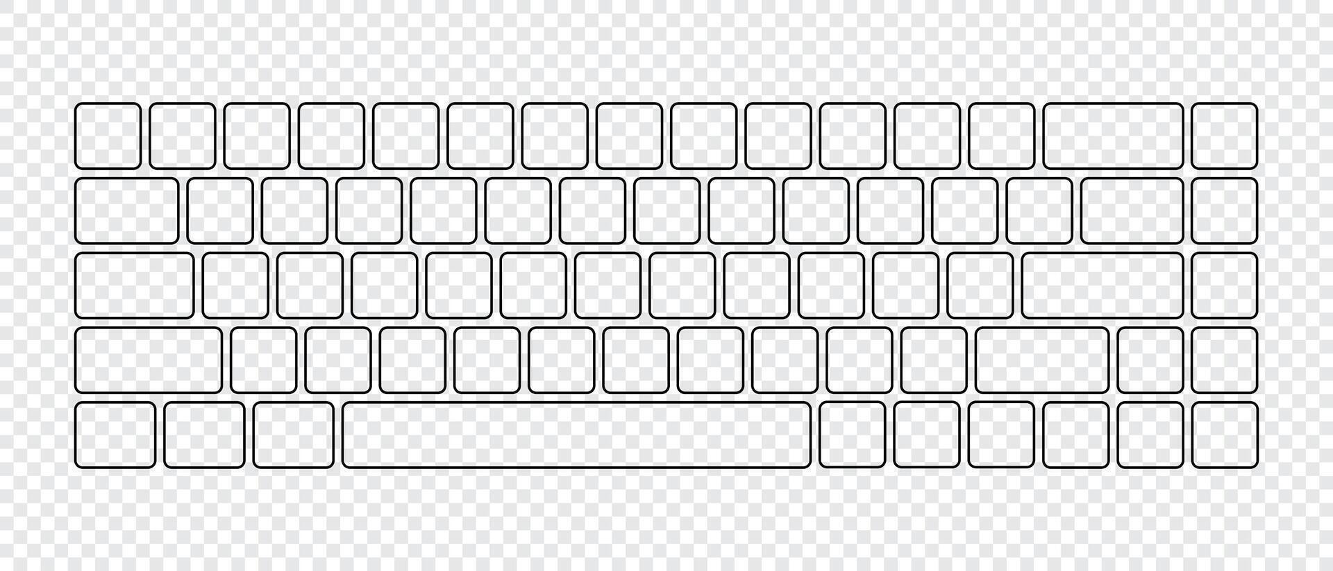 Computer Keyboard Button Layout Template For Graphic Use Modern
