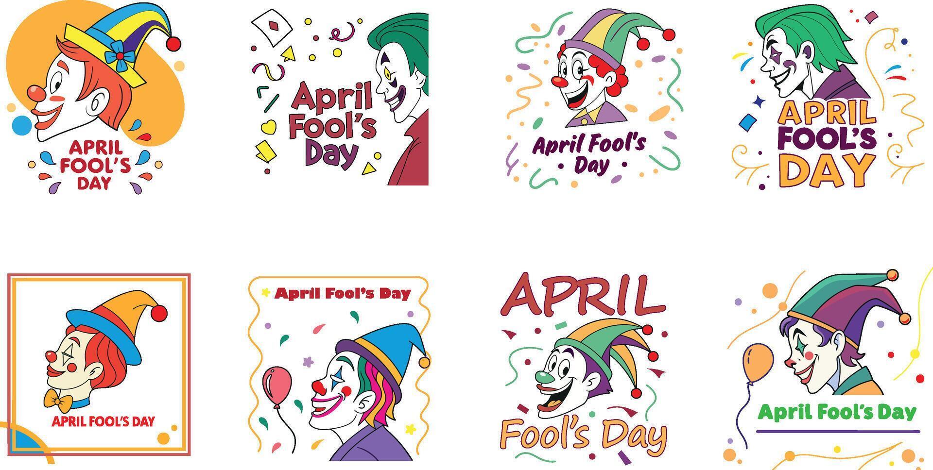 April Fools' Day Vectors for Digital and Print Use 55341170 Vector Art ...