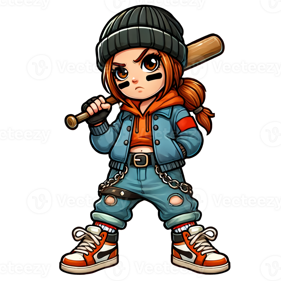 Cartoon Young bandit robber. Clipart sticker. 55350032 PNG