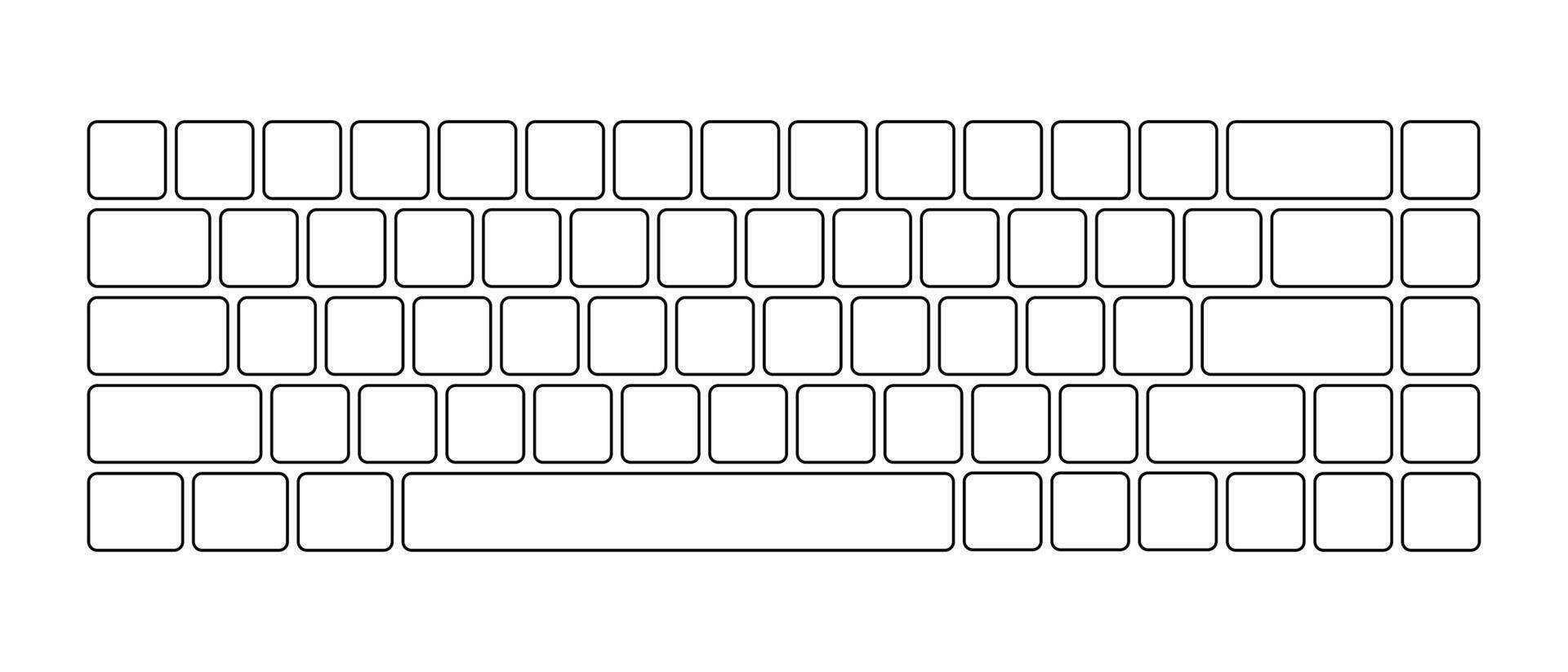 Computer Keyboard Button Layout Template For Graphic Use. Modern