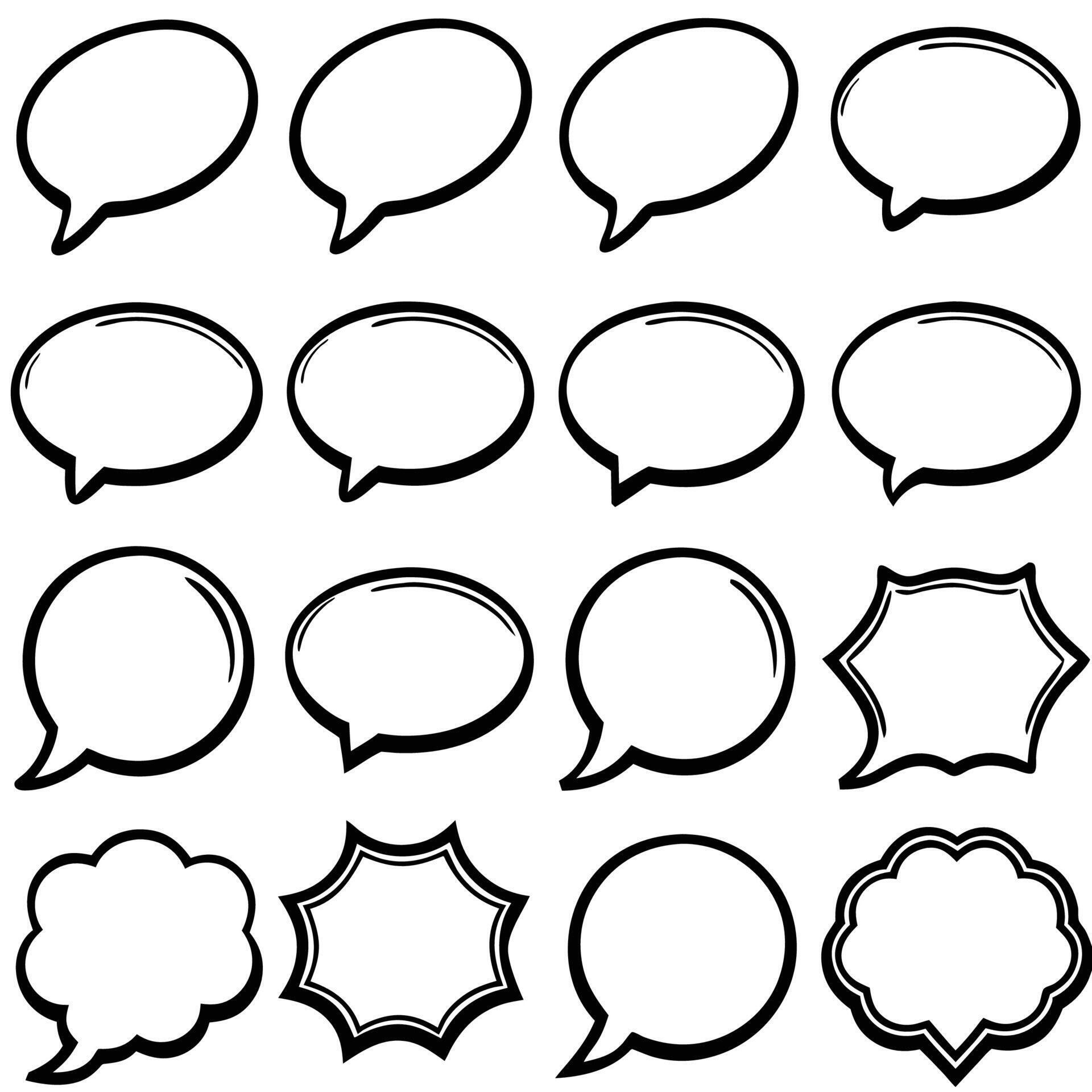 a set of speech bubbles shapes white background 55357381 Vector Art at ...