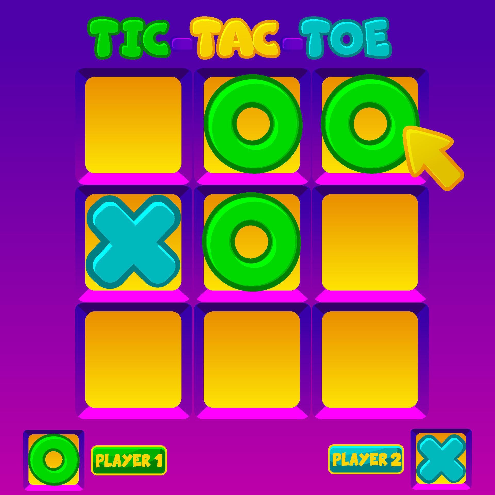 TIC TAC TOE UI with arow cursor. Board logic game for your game ...