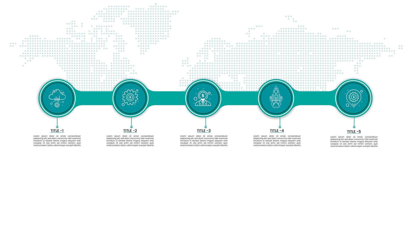 Infographic label data visualization. 5 Circle options or steps infographic template design for ...
