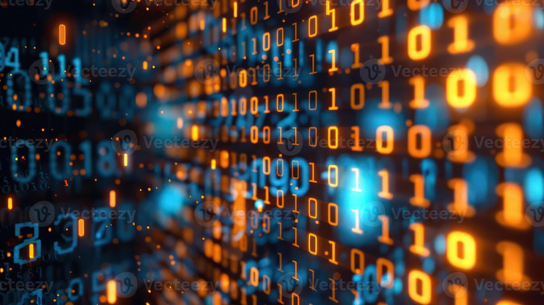 Abstract Representation Of Binary Code Flowing Through A Digital 5148