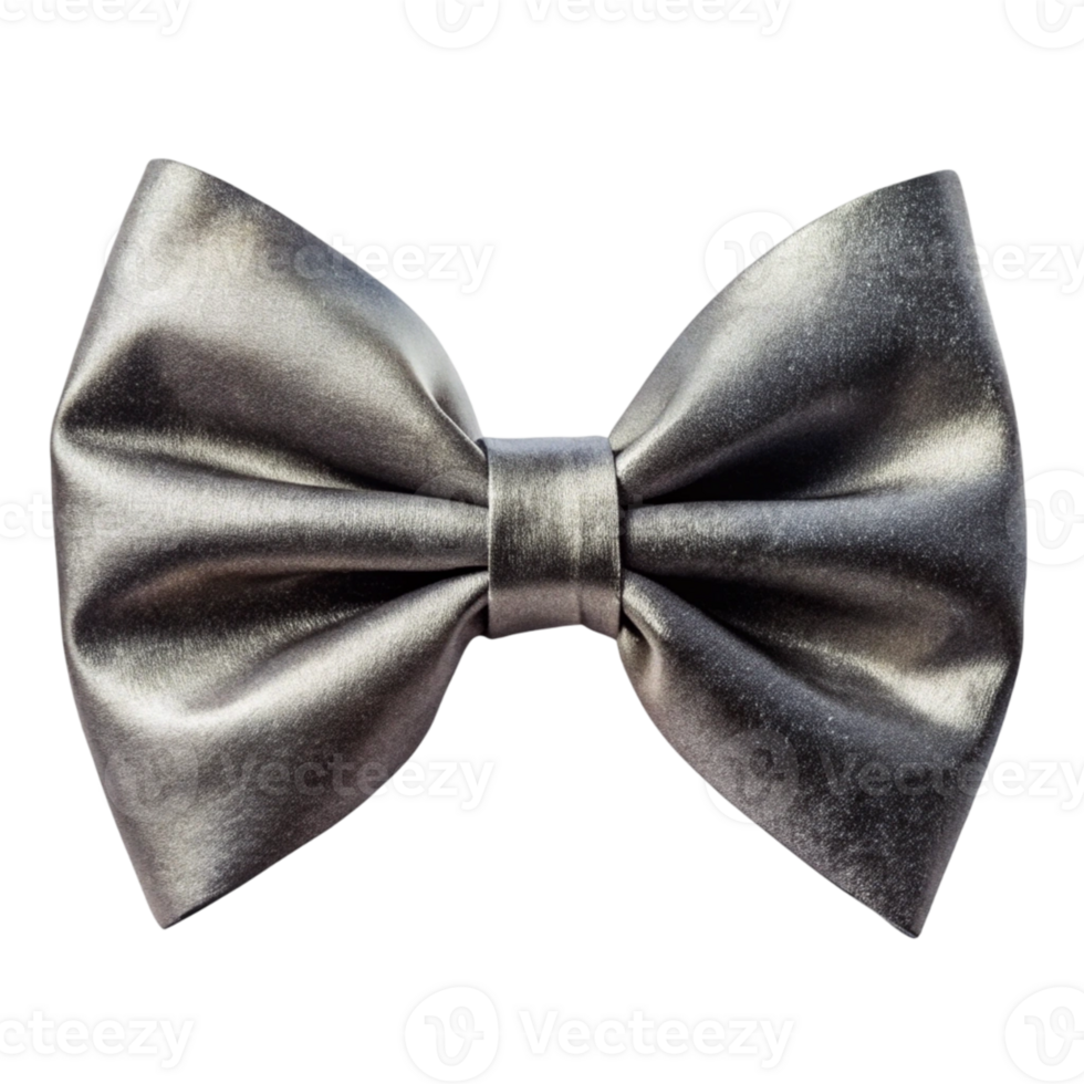 a silver bow tie on a background 55369975 PNG