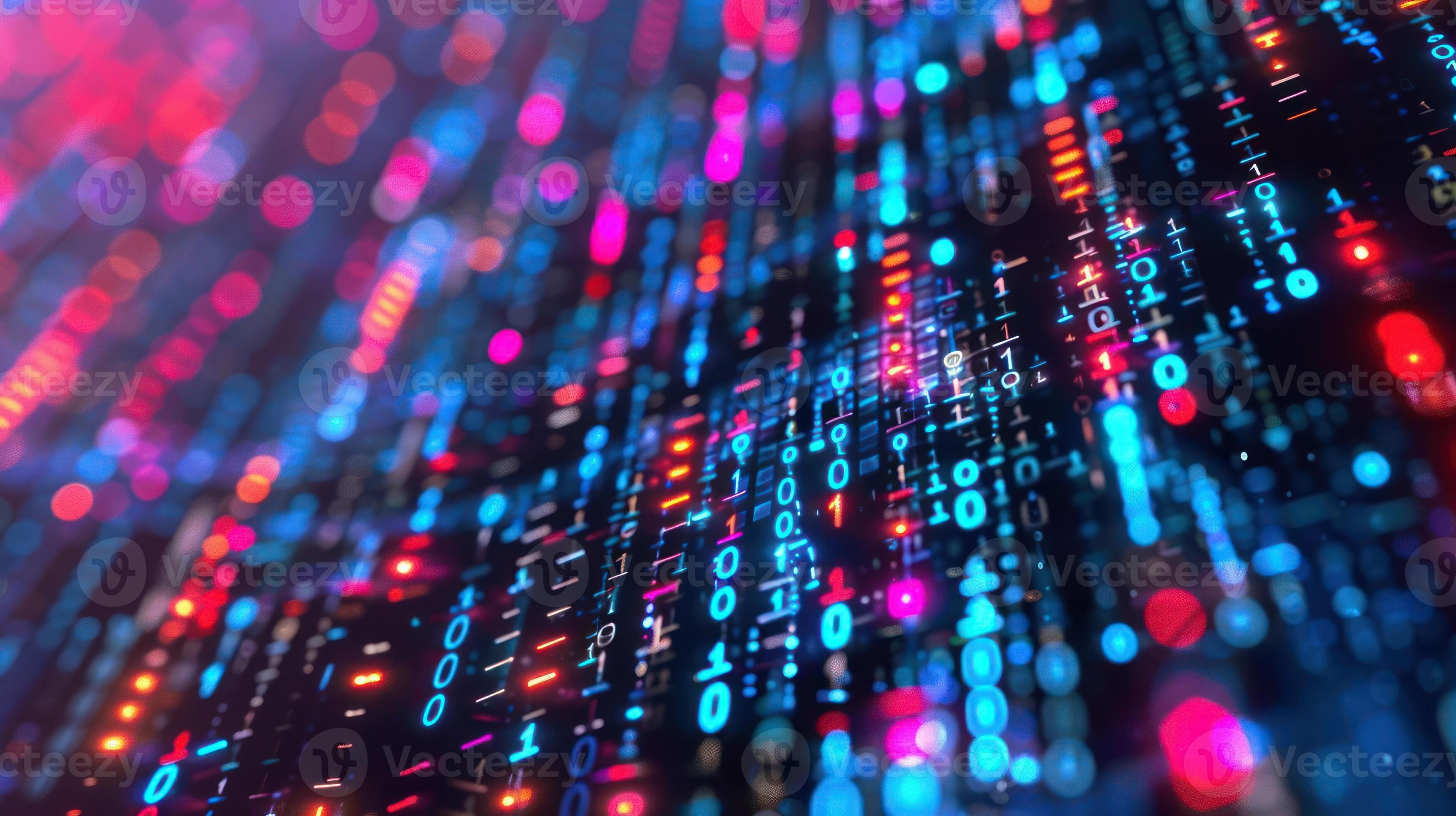 Colorful Abstract Representation Of Digital Data Streams Flowing Through A Virtual Environment