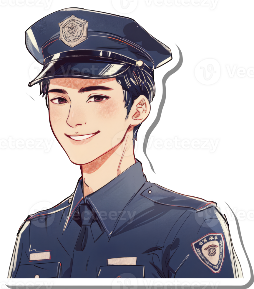 Anime police officer sticker by kimberly 55380364 PNG Anime police officer sticker by kimberly 55380364 PNG