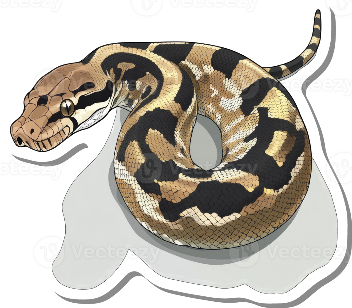 A Ball Python Coiled In A Relaxed Posture 55382192 PNG