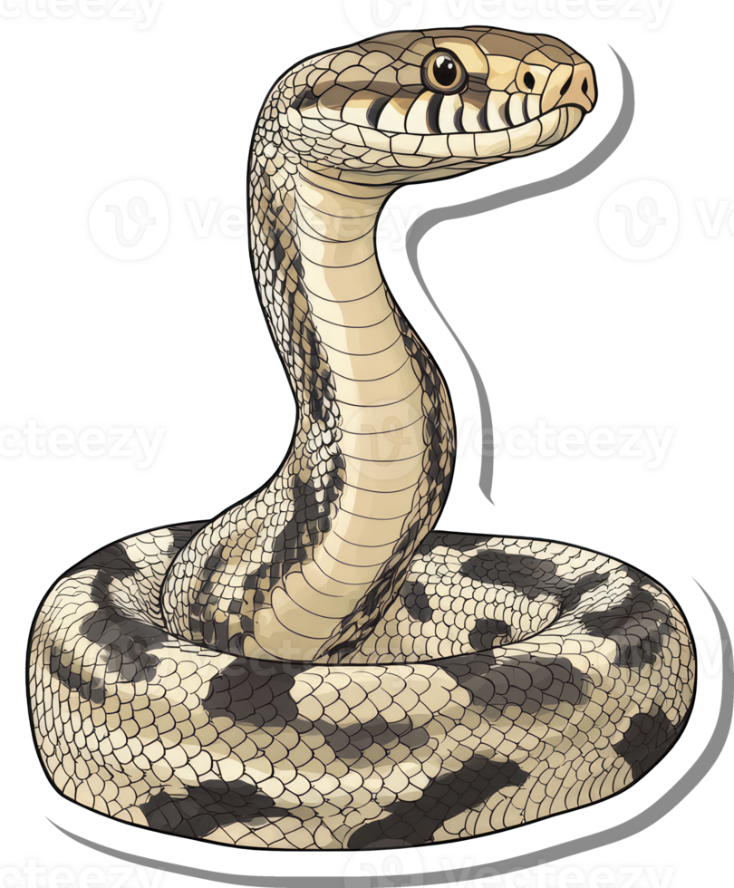 Coiled Snake Illustration Showing Detailed Scales and Head 55382253 PNG