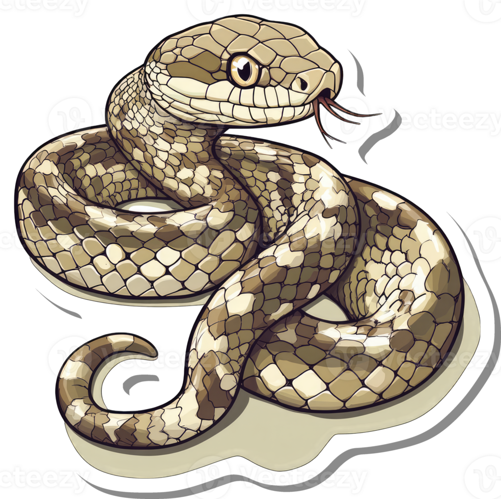 Coiled Snake Illustration Detailed Scales And Texture 55382271 PNG