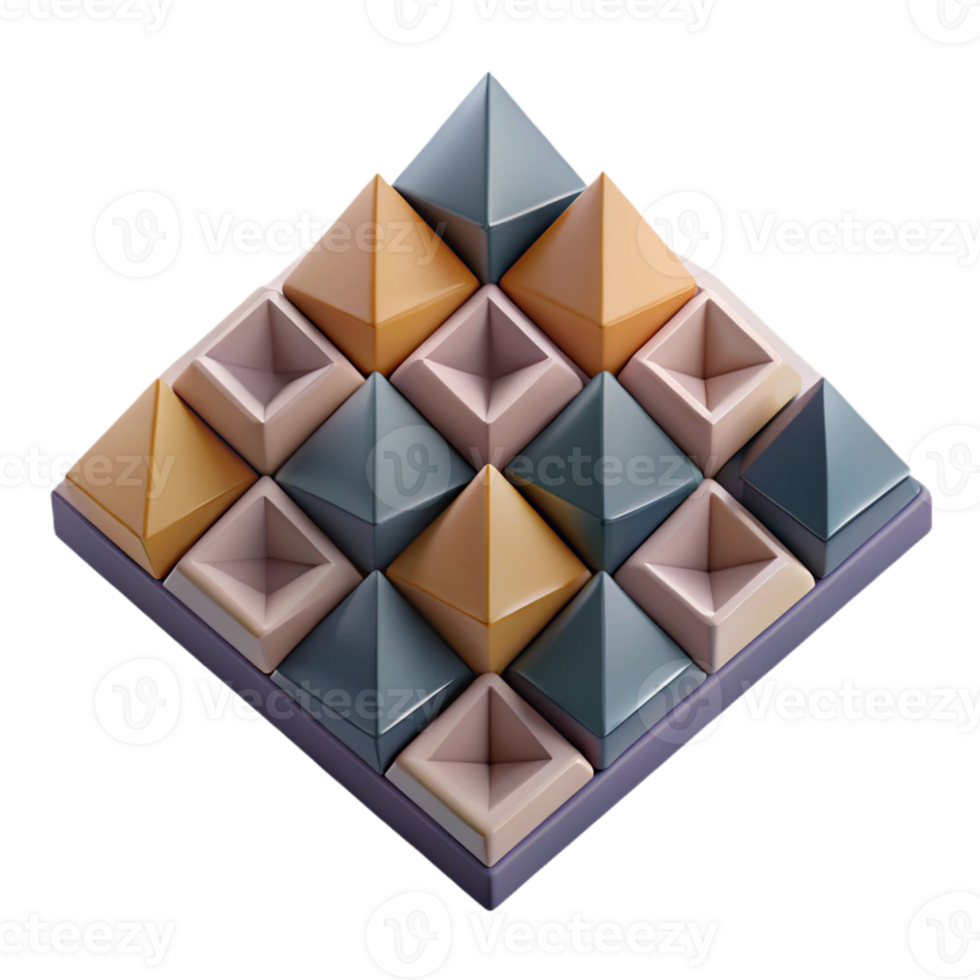 Abstract Isometric Pyramid Pattern 55384714 Png