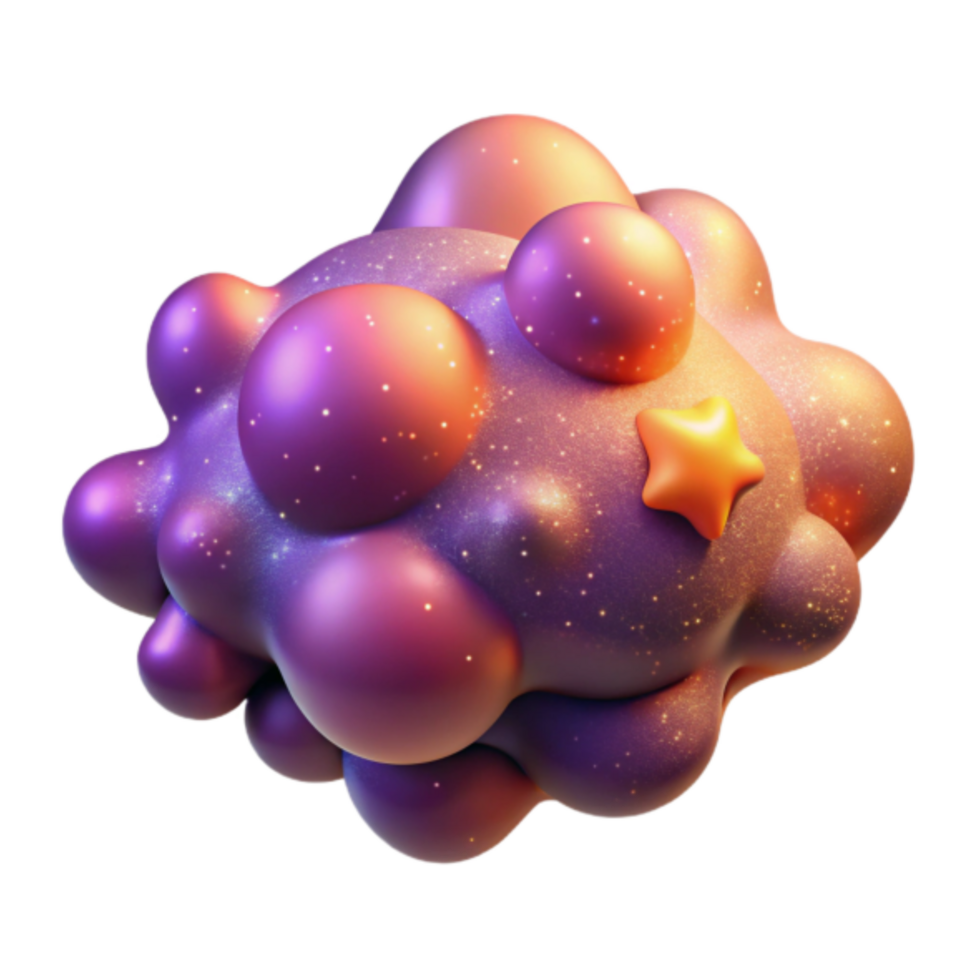 3d Render Of Abstract Bubble Cluster With Star 55387172 Png