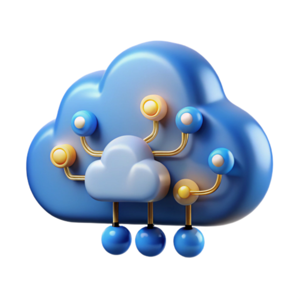 3d Illustration Network Cloud Computing Data Storage System 55387389 Png