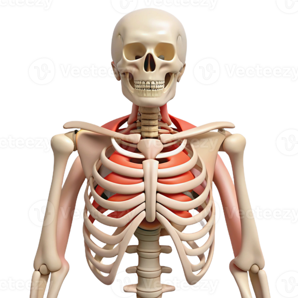 Isometric Human Skeleton Upper Body Illustration 55387592 PNG