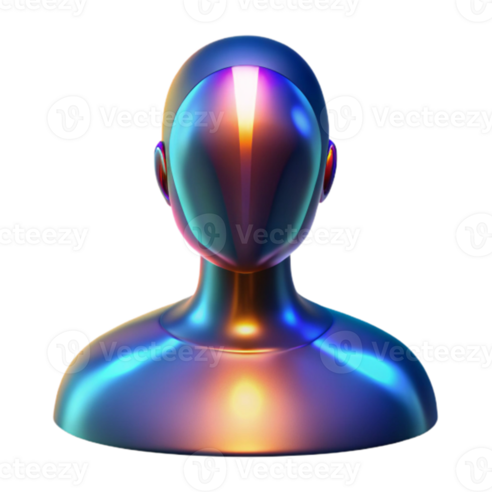 Iridescent Chrome Bust 3d Render Abstract Background 55387634 Png