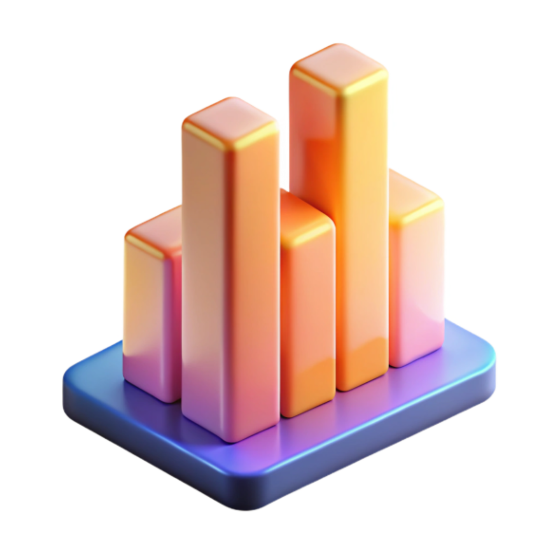 3d Render Of Gradient Bar Graph Data Visualization Abstract Business
