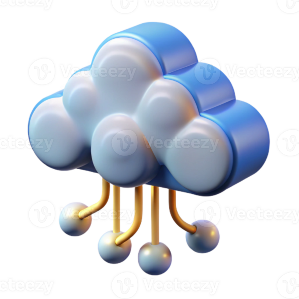 3D Cloud Computing Illustration Network Connection Data Storage Abstract Background 55387913 PNG