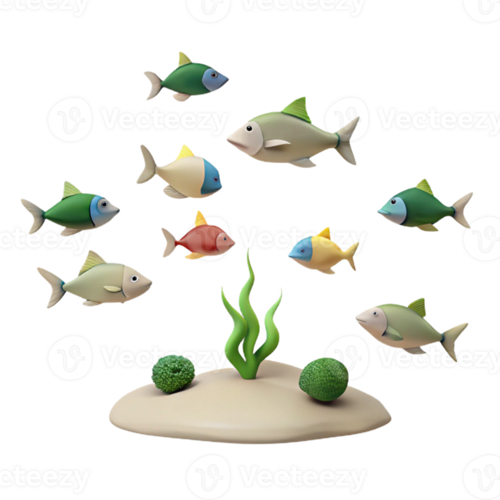 Isometric Cartoon Fish Underwater Scene 55387923 PNG Isometric Cartoon Fish Underwater Scene 55387923 PNG