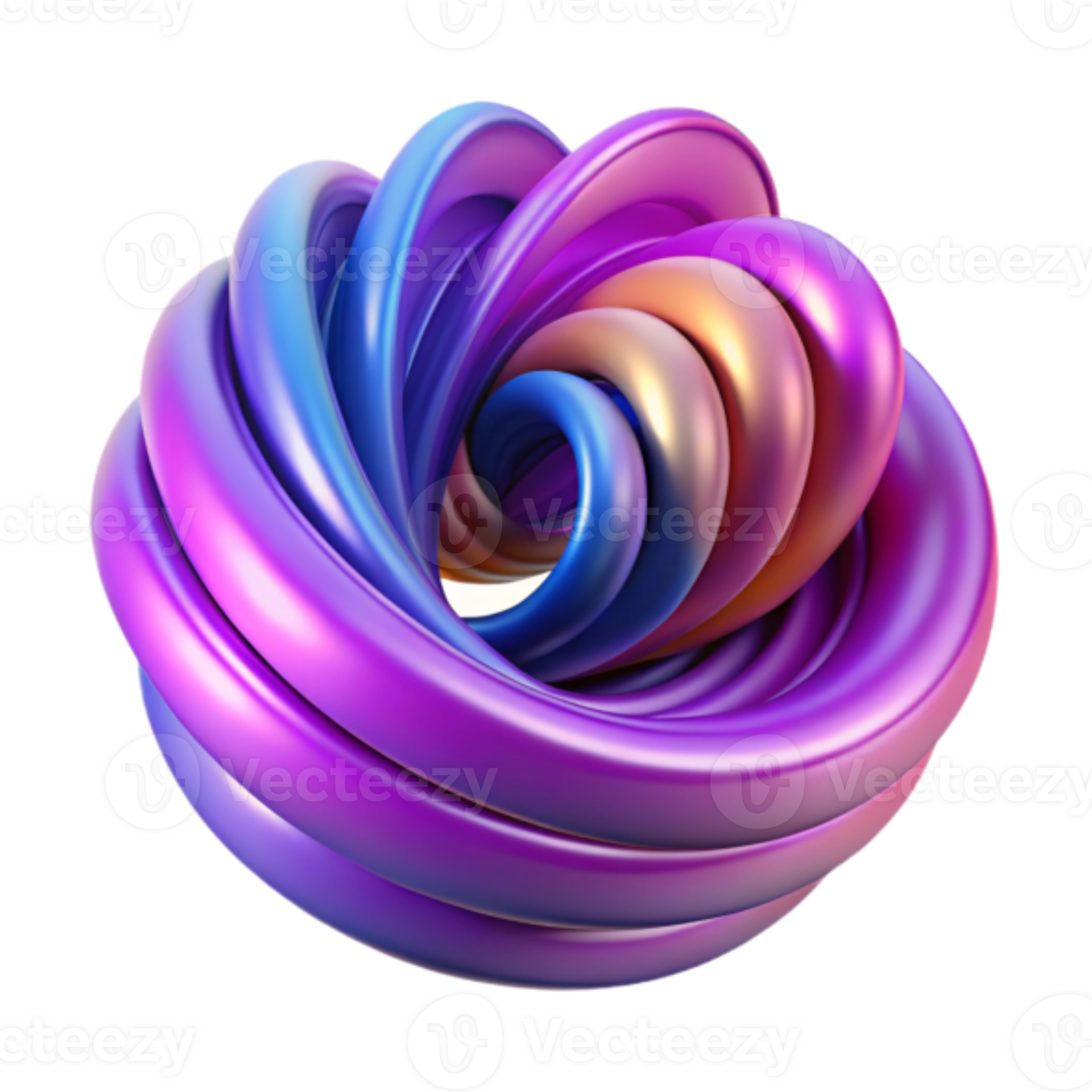 Abstract 3d Render Purple Blue Swirls Dynamic Colorful Gradient Shiny