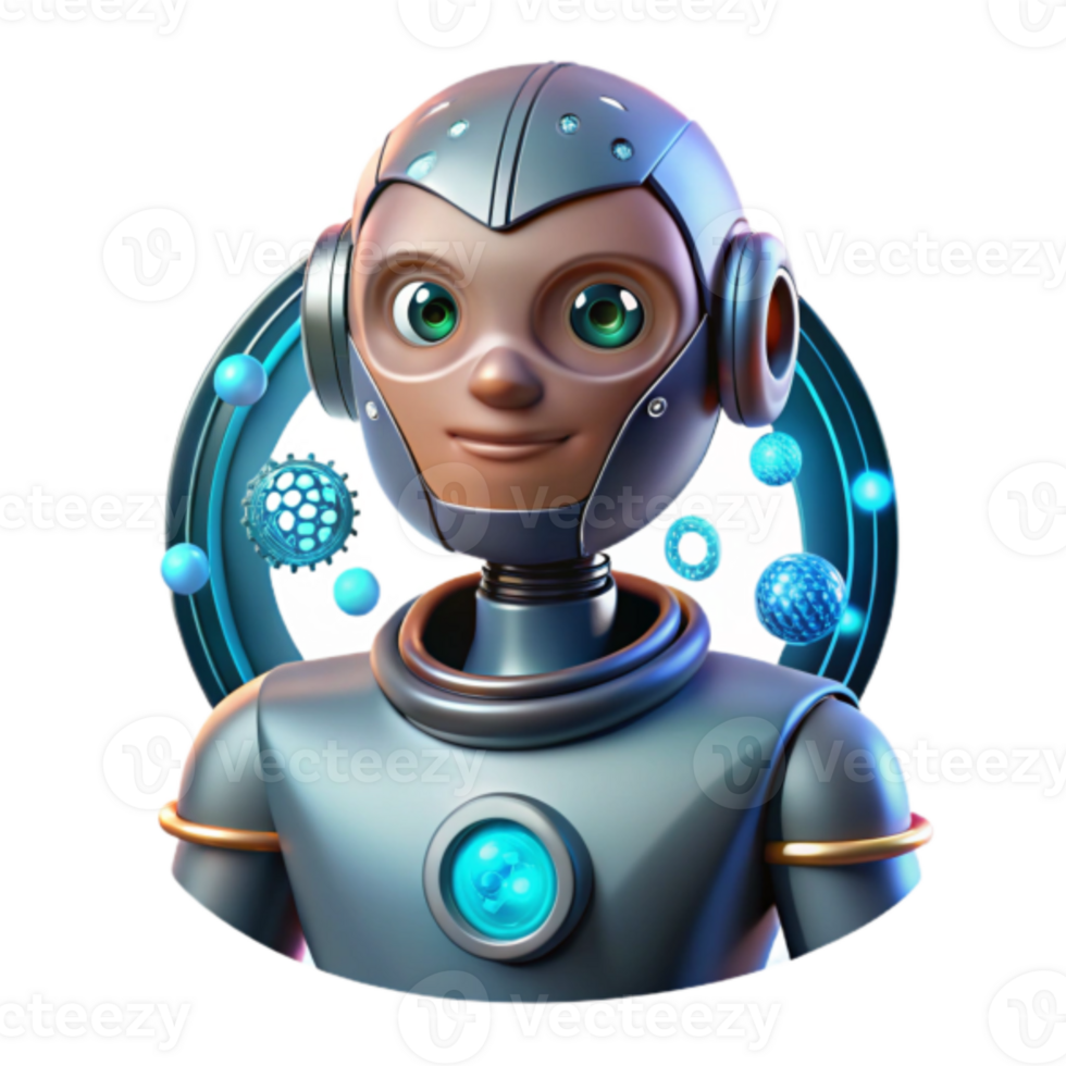 Friendly Robot Illustration 3D Model Futuristic Technology 55388136 PNG