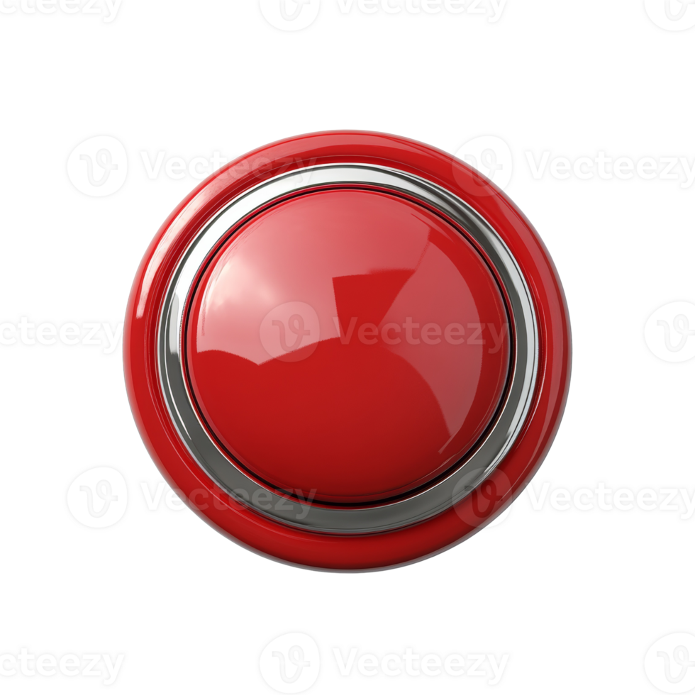 A Red Circular Button with a Chrome Bezel 55389720 PNG A Red Circular Button with a Chrome Bezel 55389720 PNG