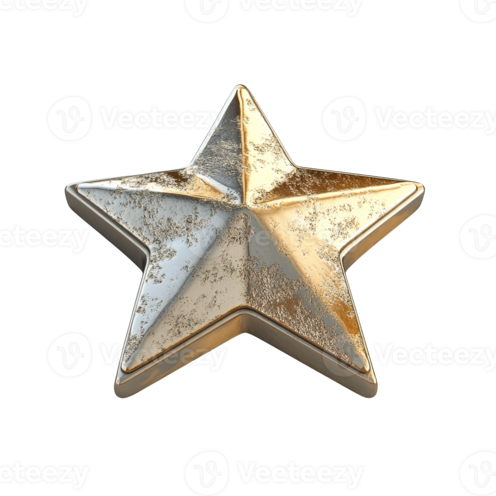A three dimensional gold textured star 55389916 PNG