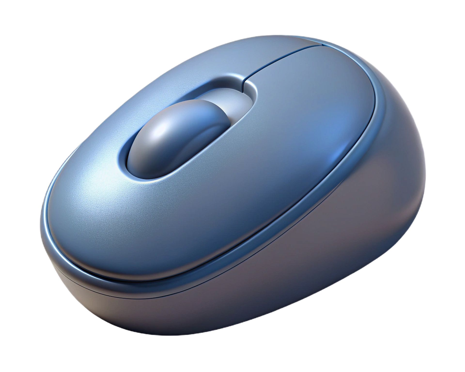 Sleek Blue Wireless Computer Mouse Device Ergonomic Design Technology