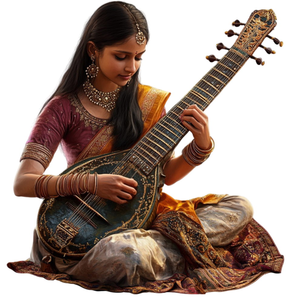 Traditional Sitar Player 55393293 PNG