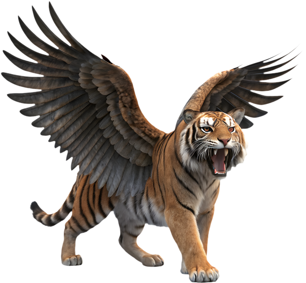 Majestic Winged Tiger Clipart for Powerful Fantasy Designs. . 55394302 PNG Majestic Winged Tiger Clipart for Powerful Fantasy Designs. . 55394302 PNG
