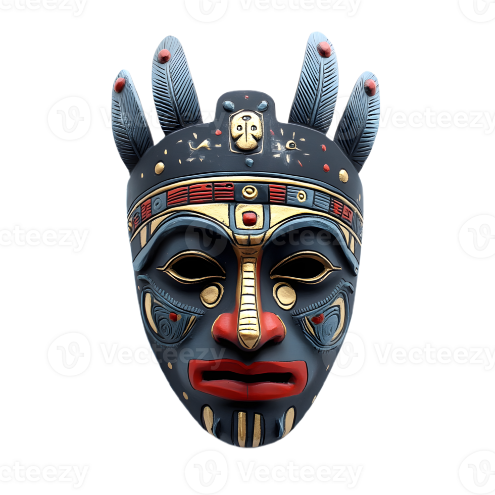 Stunning Wooden Mask Showcasing Tribal Heritage 55394909 PNG