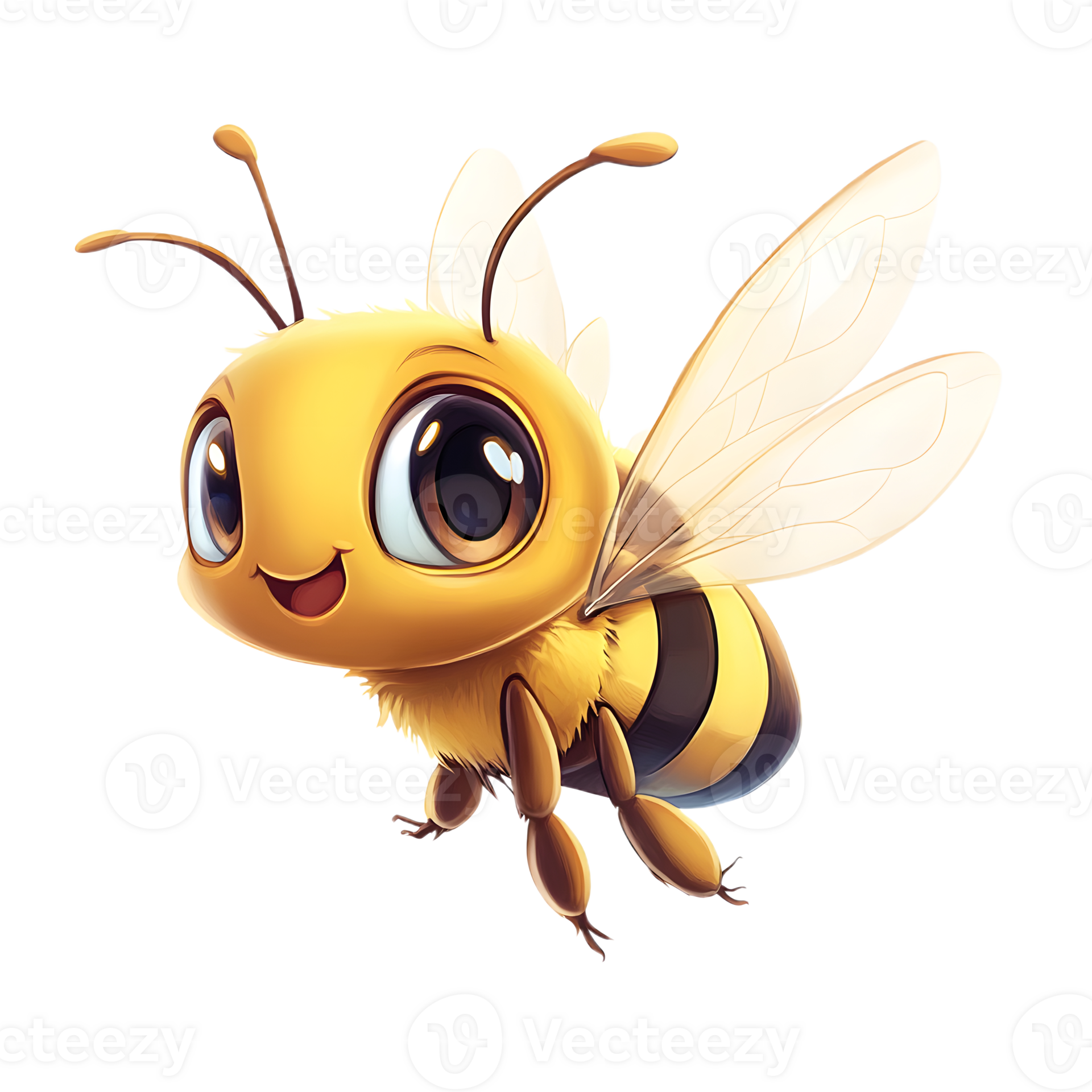 Cute Cartoon Bee with a Friendly Expression 55394991 PNG