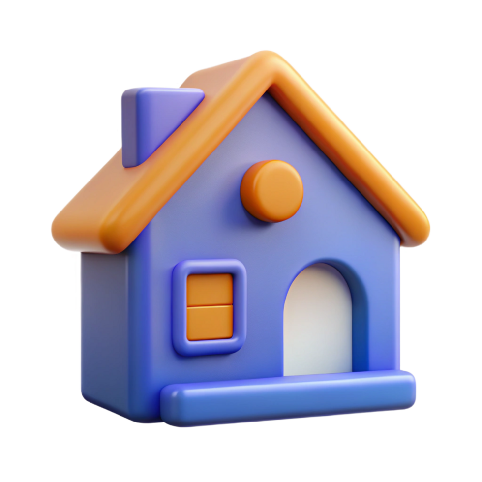 3d house icon on transparent background 55395517 PNG
