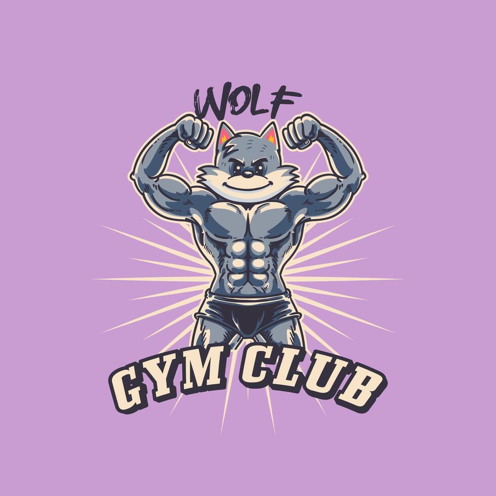 Strong Wolf Gym 55400273 Vector Art at Vecteezy