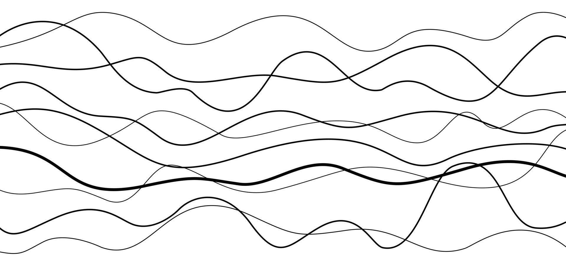 Thin Line Wavy Abstract Background Curve Wave Line Art Striped Graphic Template 55401399