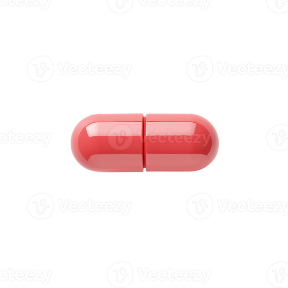 Glossy Red Medicine Capsule 55432916 PNG