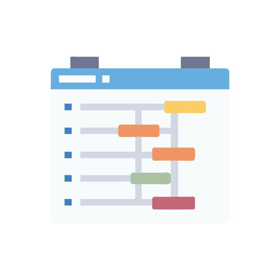 Gantt gráfico icono para recurso administración 55435454 Vector en Vecteezy