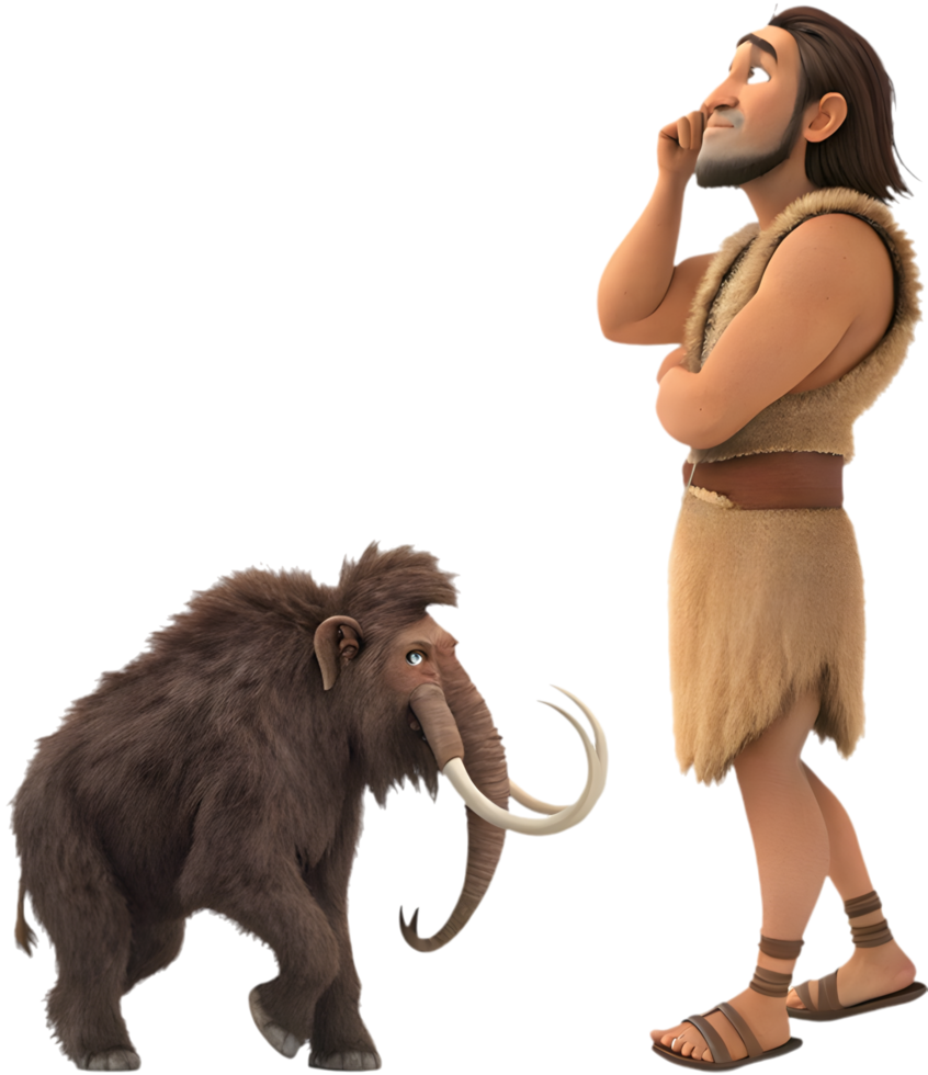 Rugged Stone Age Man Embodying Toughness And Powerful Prehistoric Appeal 55442843 Png