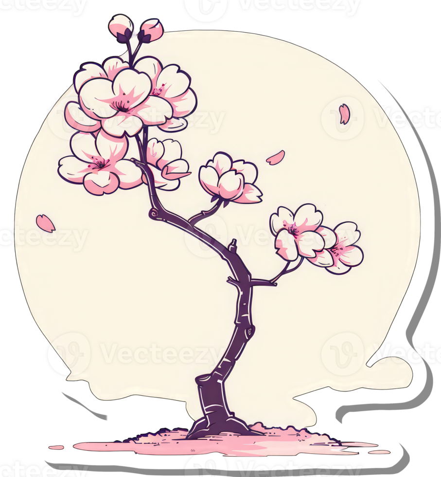 Delicate Pink Cherry Blossom Tree Art 55447881 PNG