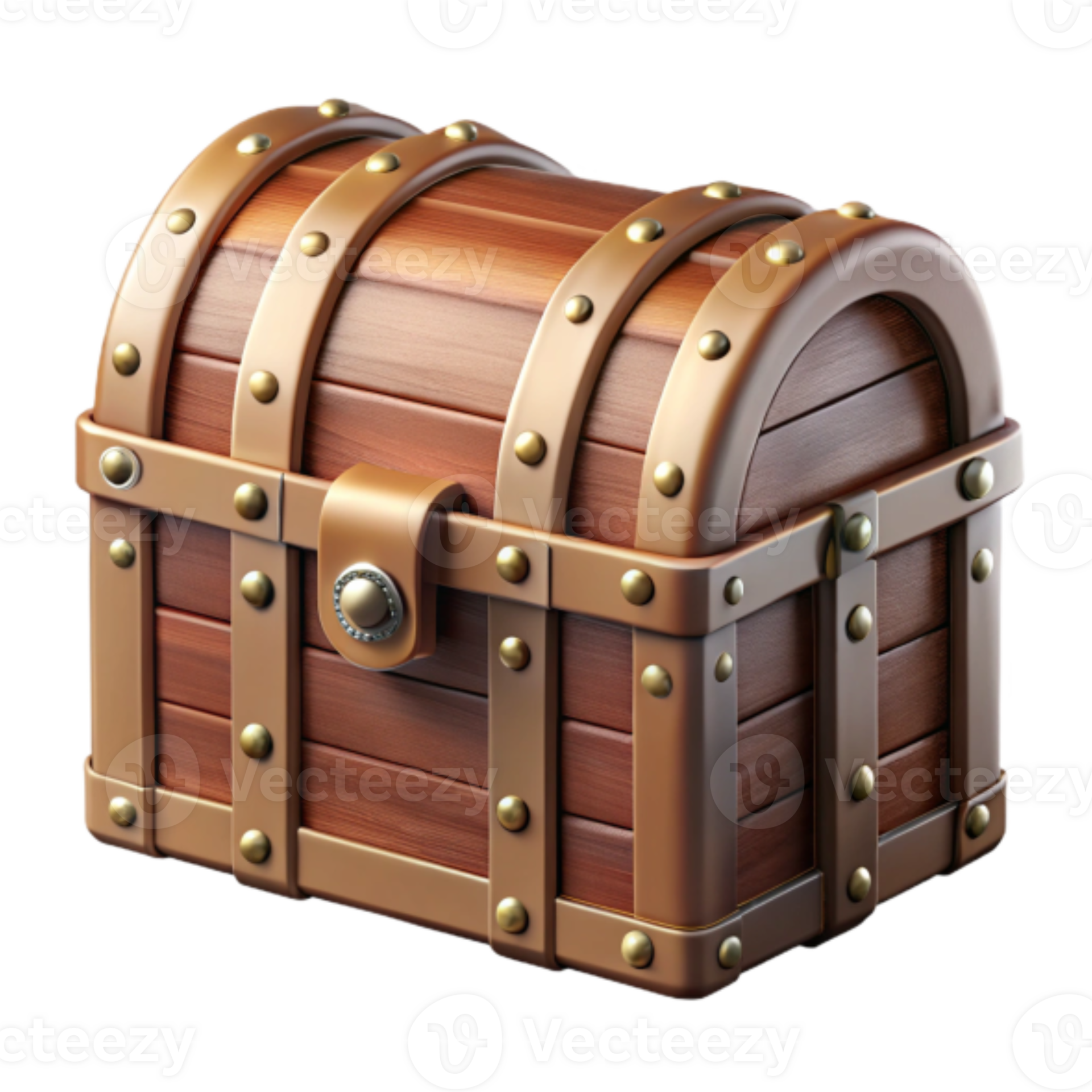 Wooden Treasure Chest 3D Render Illustration Game Asset 55448756 PNG