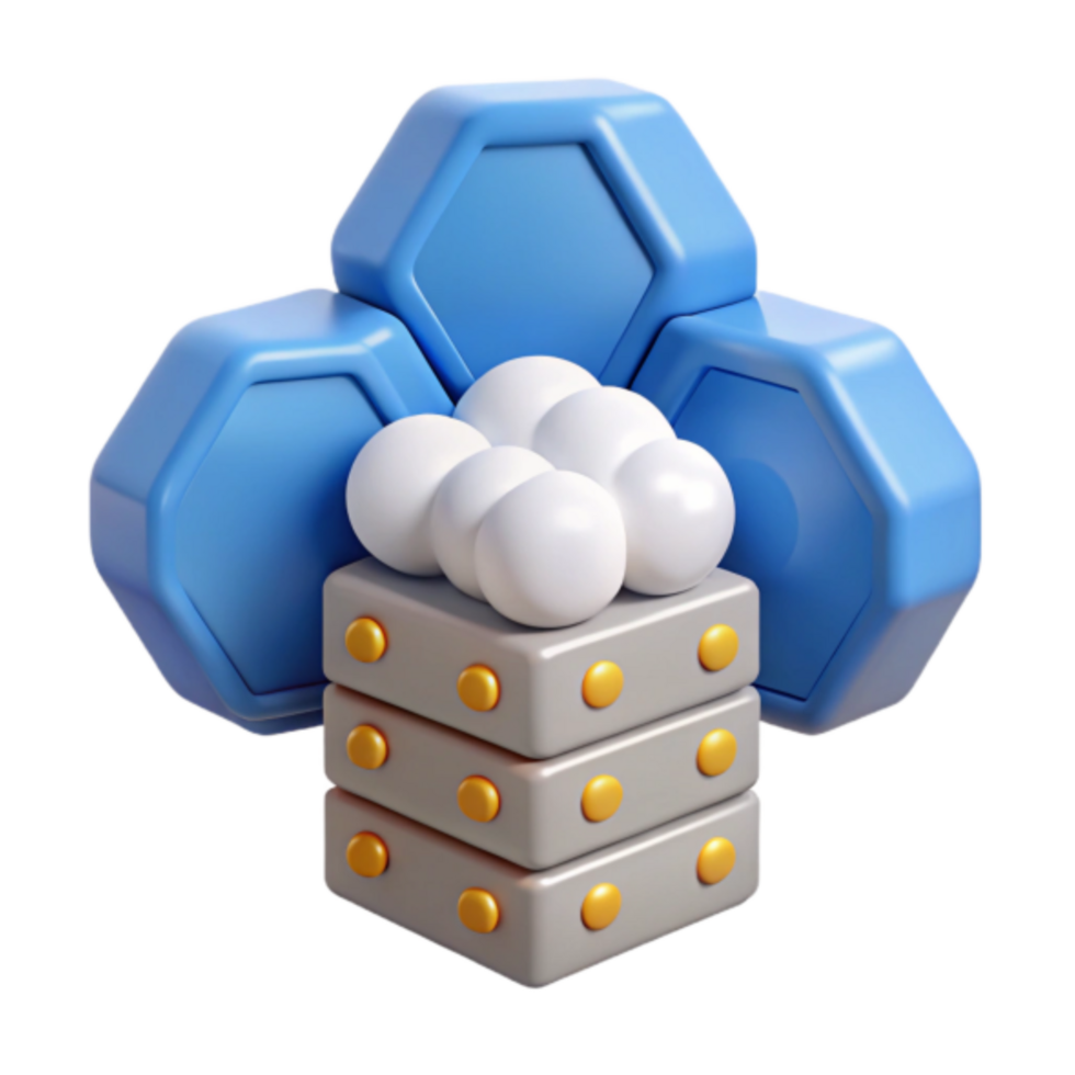 3d Illustration Cloud Computing Data Storage Hexagons Cubes 55448959 Png