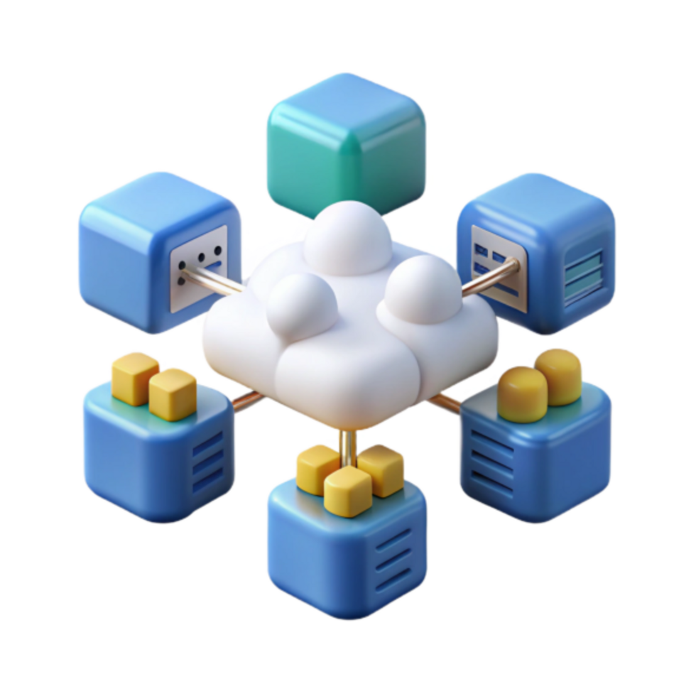 3d Illustration Cloud Computing Network Servers Data Center 55449013 Png