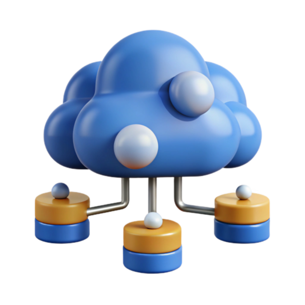3d Render Cloud Computing Network Illustration Servers Database Storage 55449029 Png